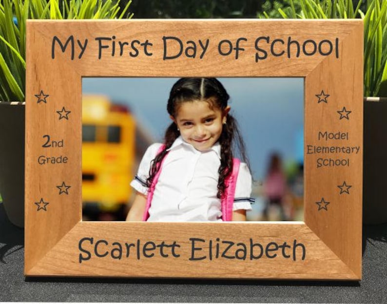 First Day of School // Personalized Engraved Photo Frame // Picture ...