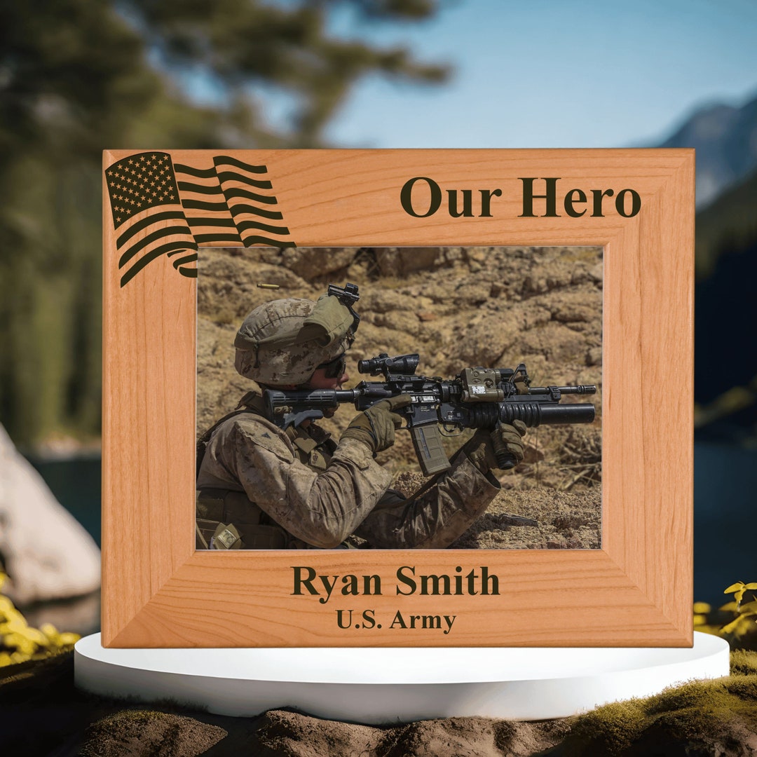 Hero Military // Personalized Engraved Photo Frame // Picture Frame ...
