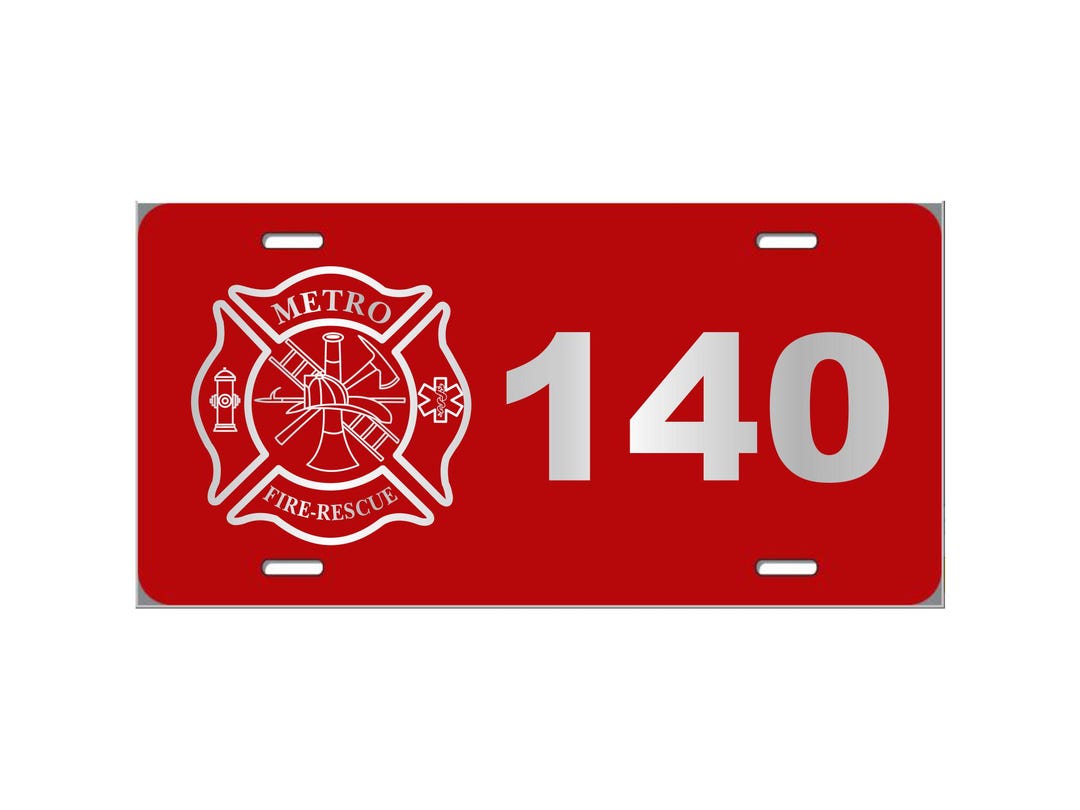 Firefighter // Personalized Laser Engraved License Plate // Fire ...