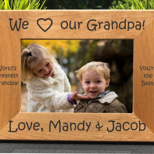 I Love My Grandpa // Personalized Engraved Photo Frame // - Etsy