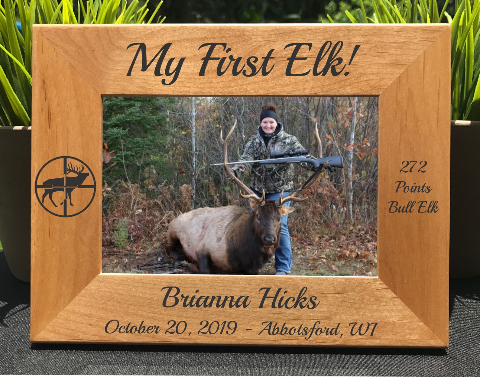 Engraved Elk Hunting Photo Frame, Personalized Gift - Etsy