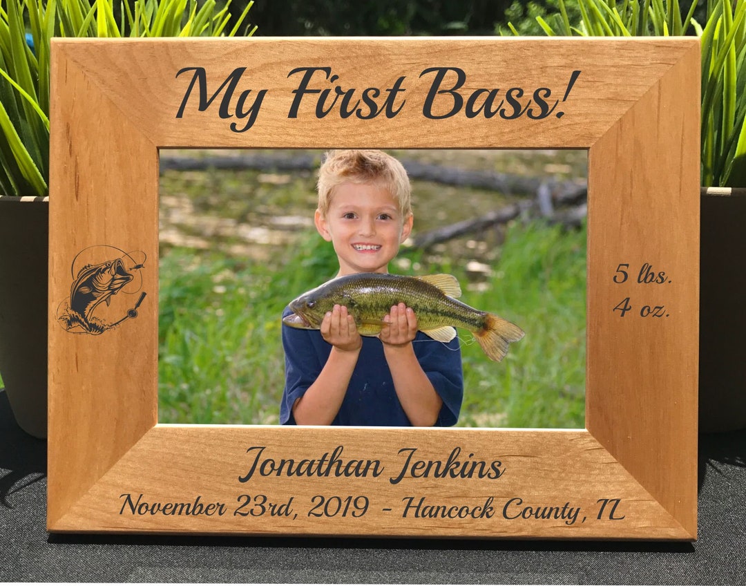 Fishing // My First Bass // Photo Frame // Picture Frame // Gift - Etsy