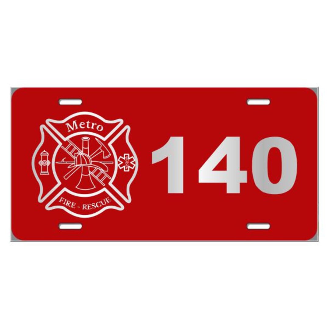 Firefighter // Personalized Laser Engraved License Plate // Fire ...