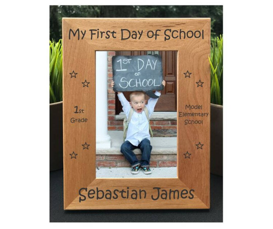 First Day of School // Personalized Engraved Photo Frame // Picture ...