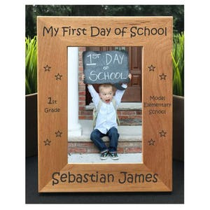 First Day of School // Personalized Engraved Photo Frame // Picture ...