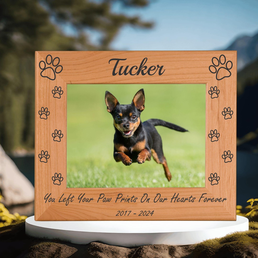 Custom Engraved Dog Memorial Photo Frame | Pet Loss Gift - Etsy