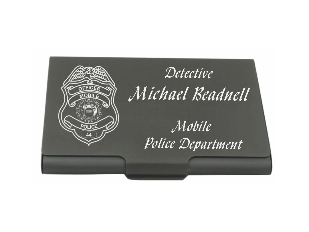 Personalized Engraved Police Officer Business Card Case - Sheriff ...