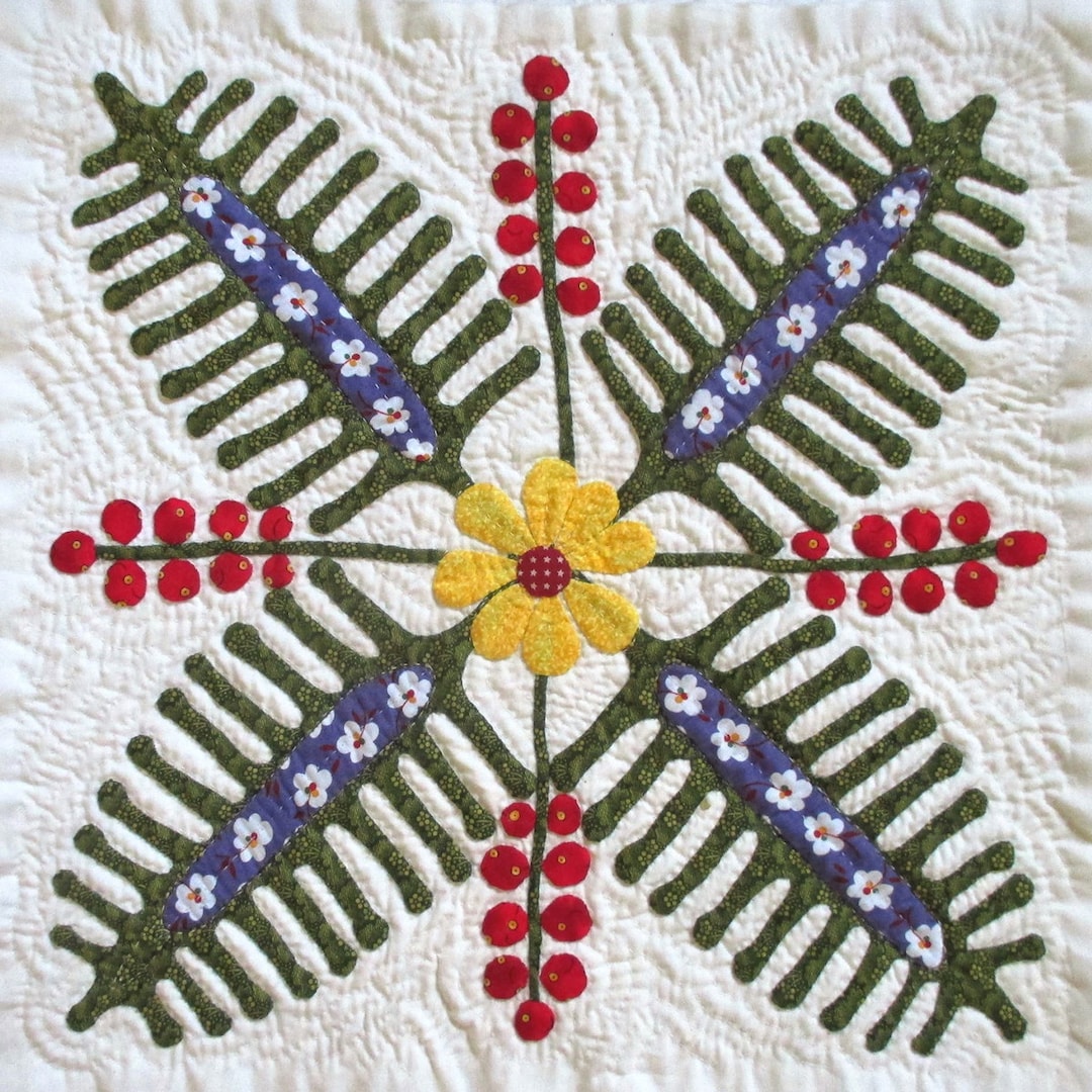 Fern and Berry Quilt Block Pattern for Nature's Bounty Quilt - Etsy