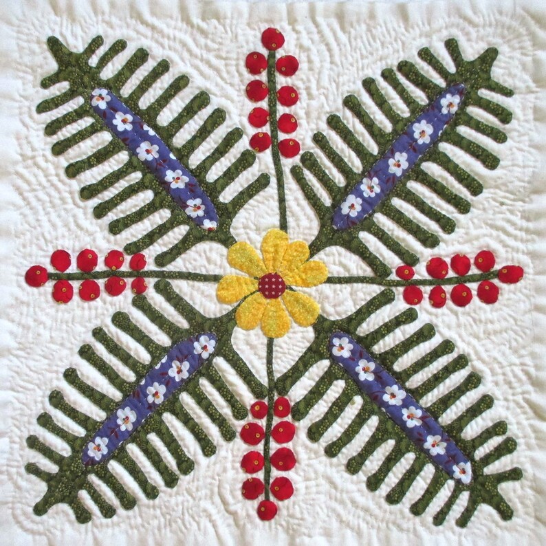 Fern and Berry Quilt Block Pattern for Nature's Bounty Quilt - Etsy