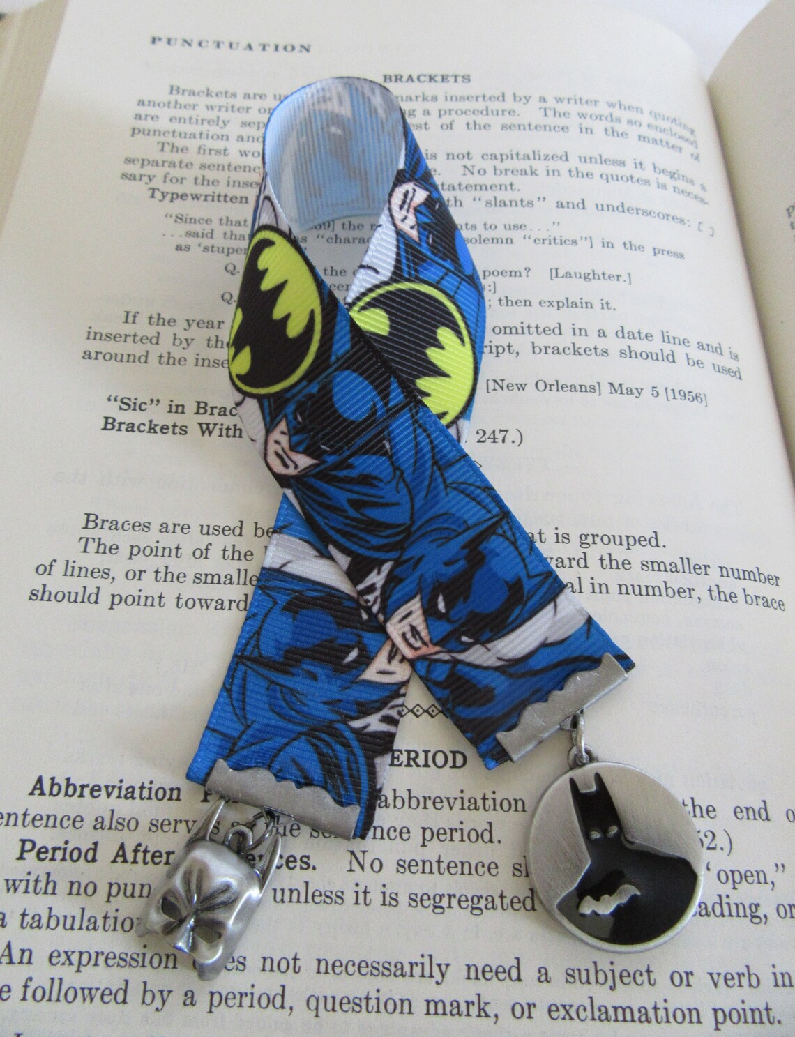 Batman Ribbon Bookmark With Batman Superhero Charms - Etsy
