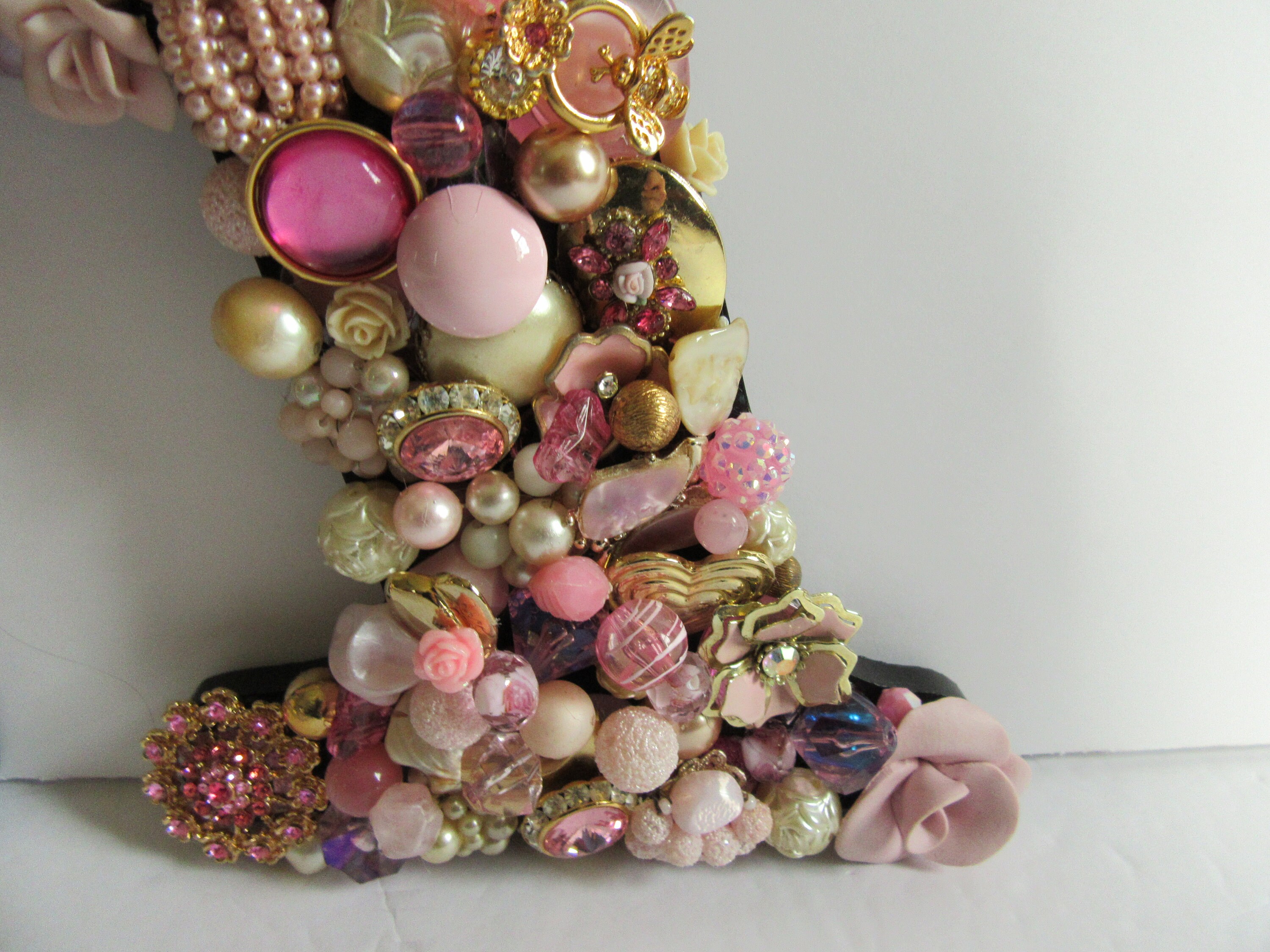 Jeweled Initial Letter A Pink & Cream Colors Vintage Jeweled - Etsy