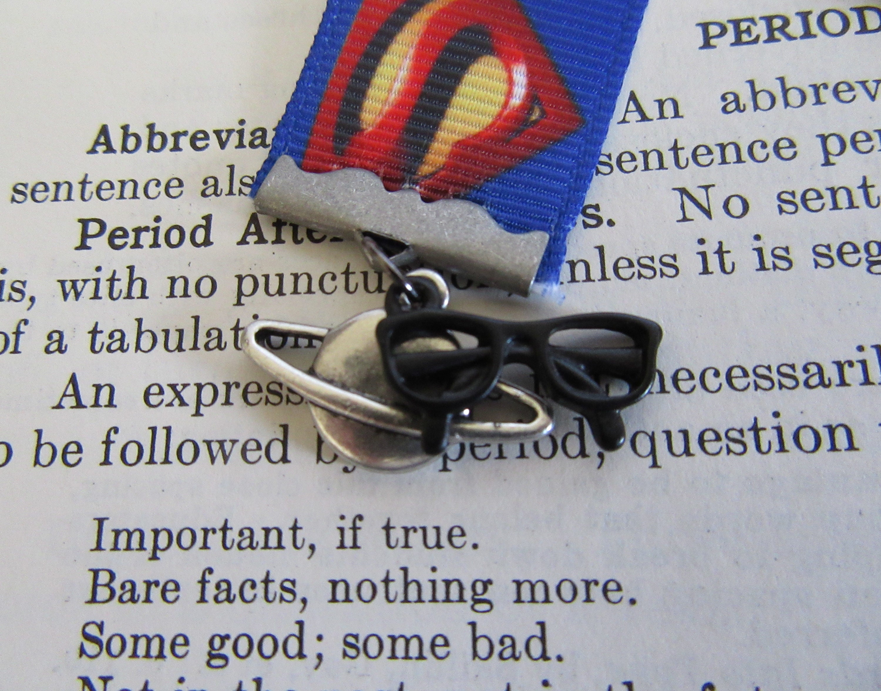 Superman Ribbon Bookmark With Superman Superhero Charms - Etsy