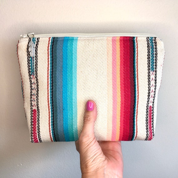 White Serape Print Makeup Bag. Southwest Bag. Serape Bag. - Etsy