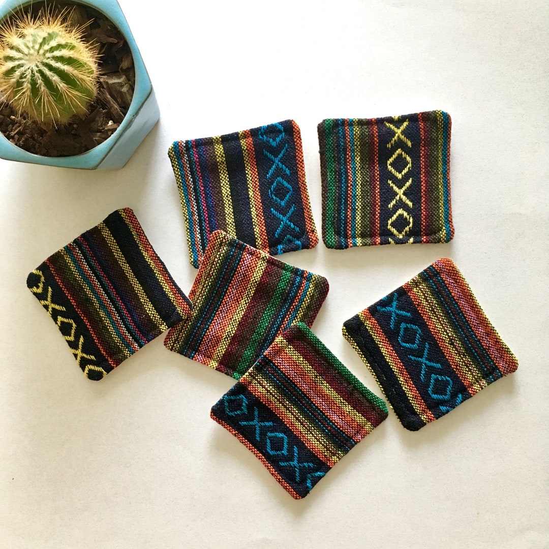 Southwest Coasters Coaster Set Fabric Coasters Hostess Gift Serape ...