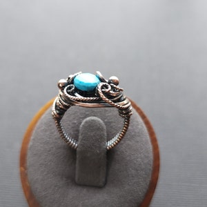 Turquoise Wire Wrap Ring, Handmade Wire Wrap Rings, Blue Turquoise ...