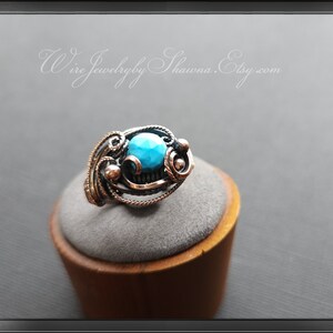 Turquoise Wire Wrap Ring, Handmade Wire Wrap Rings, Blue Turquoise ...