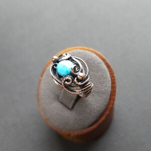 Turquoise Wire Wrap Ring, Handmade Wire Wrap Rings, Blue Turquoise ...