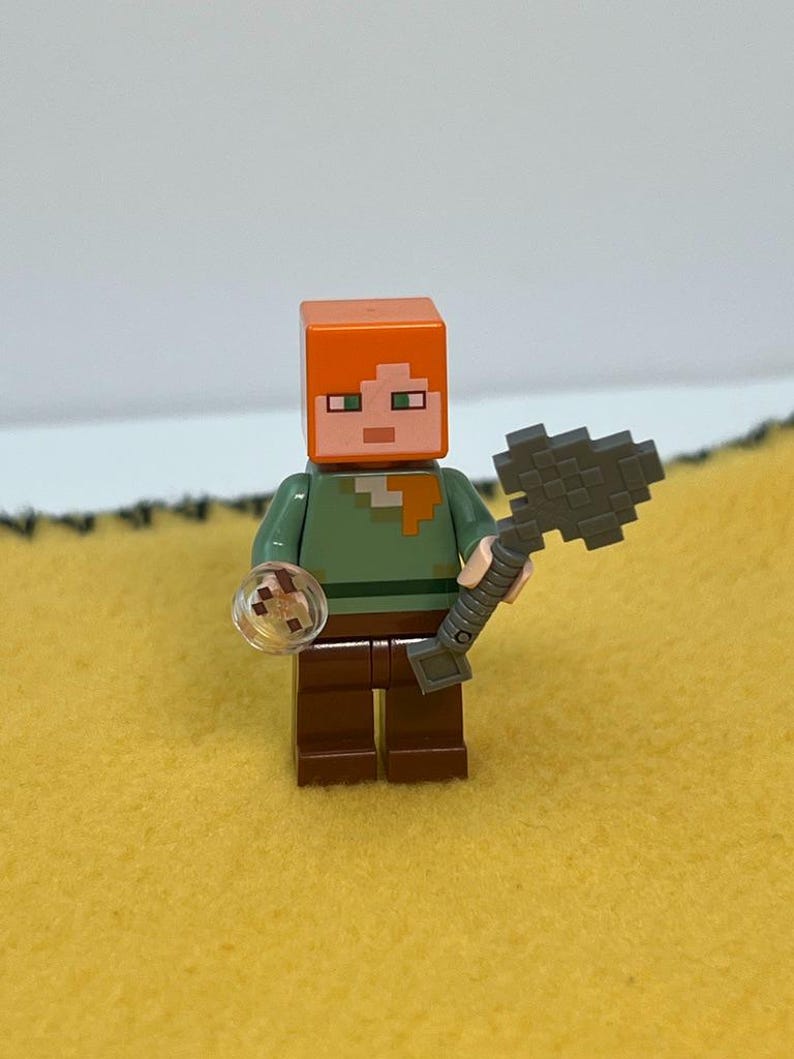 Lego Mini Figures, From Lego Minecraft, Alex and Wolf With Baby ...