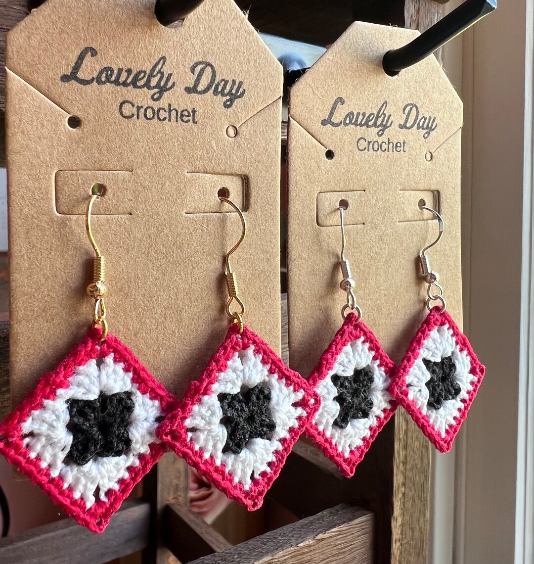 Go Dawgs! Granny Square Earrings - Etsy