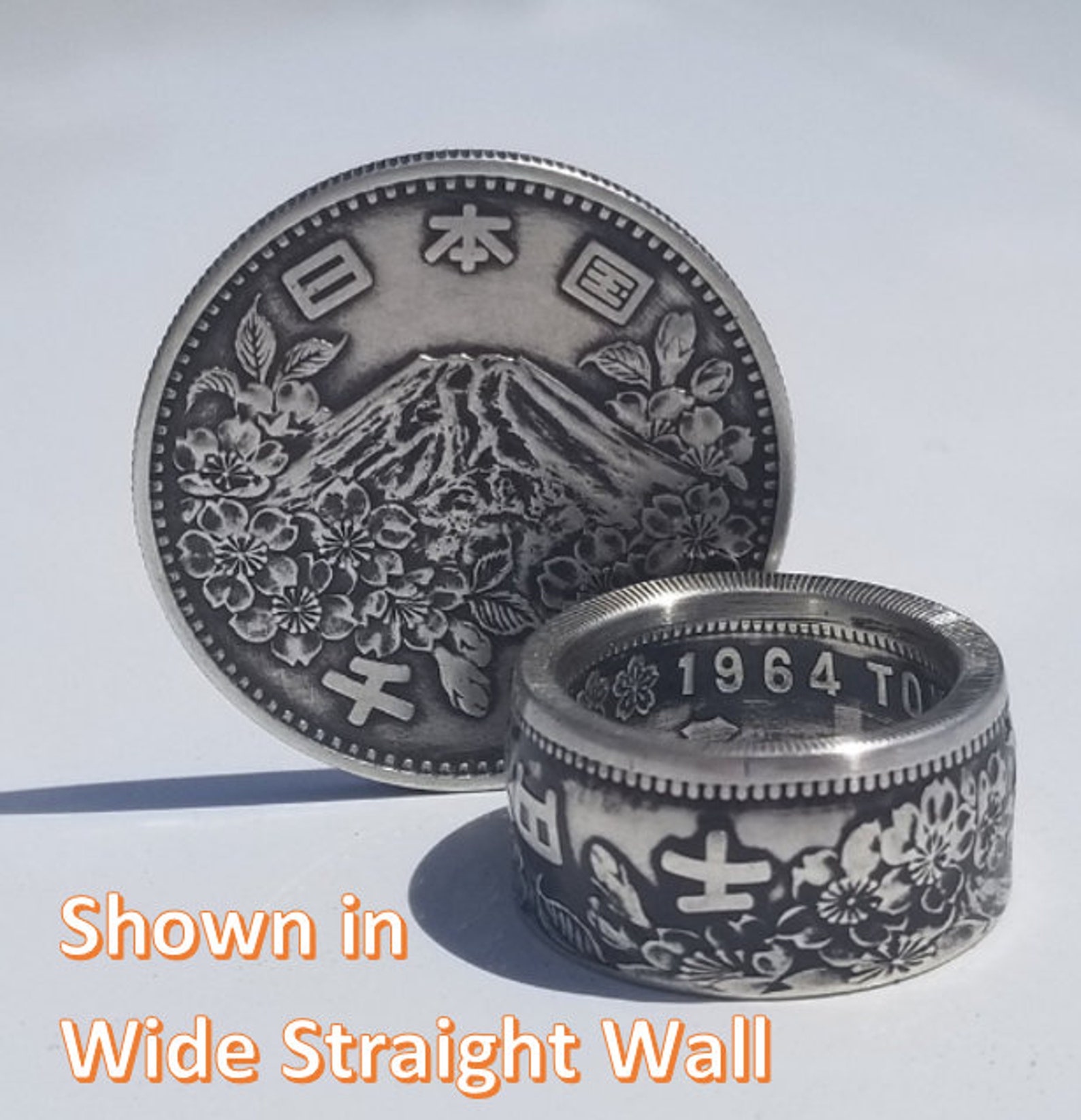 Japan 1964 1000 Yen .925 Silver Coin Ring 24k Gold Plating - Etsy