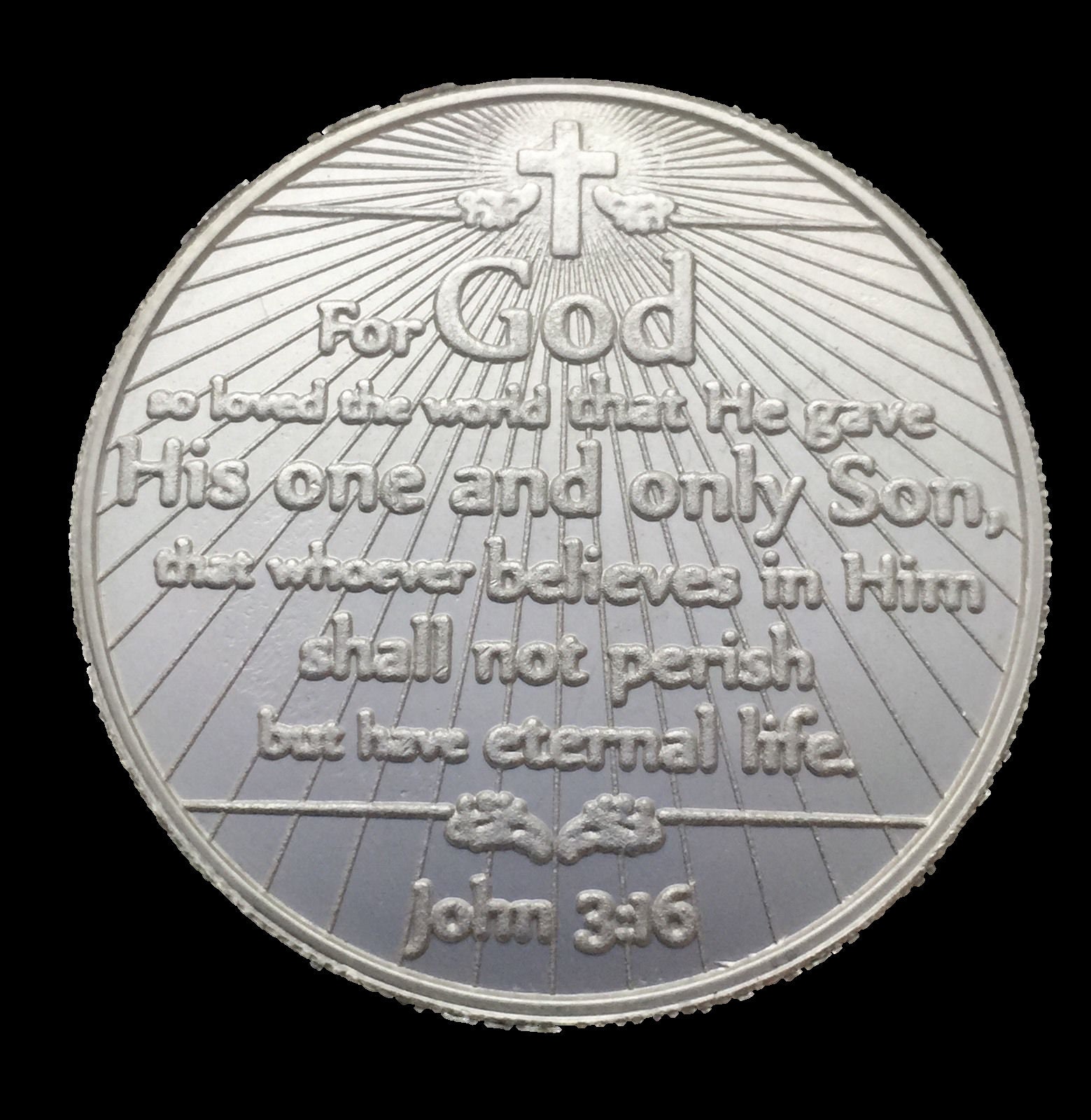 John 3:16 IXOYE Christian Fish coin Ring double - Etsy