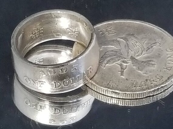 1994-95 Hong Kong One Dollar Coin Ring 7.5mm-8mm Width Band | Etsy