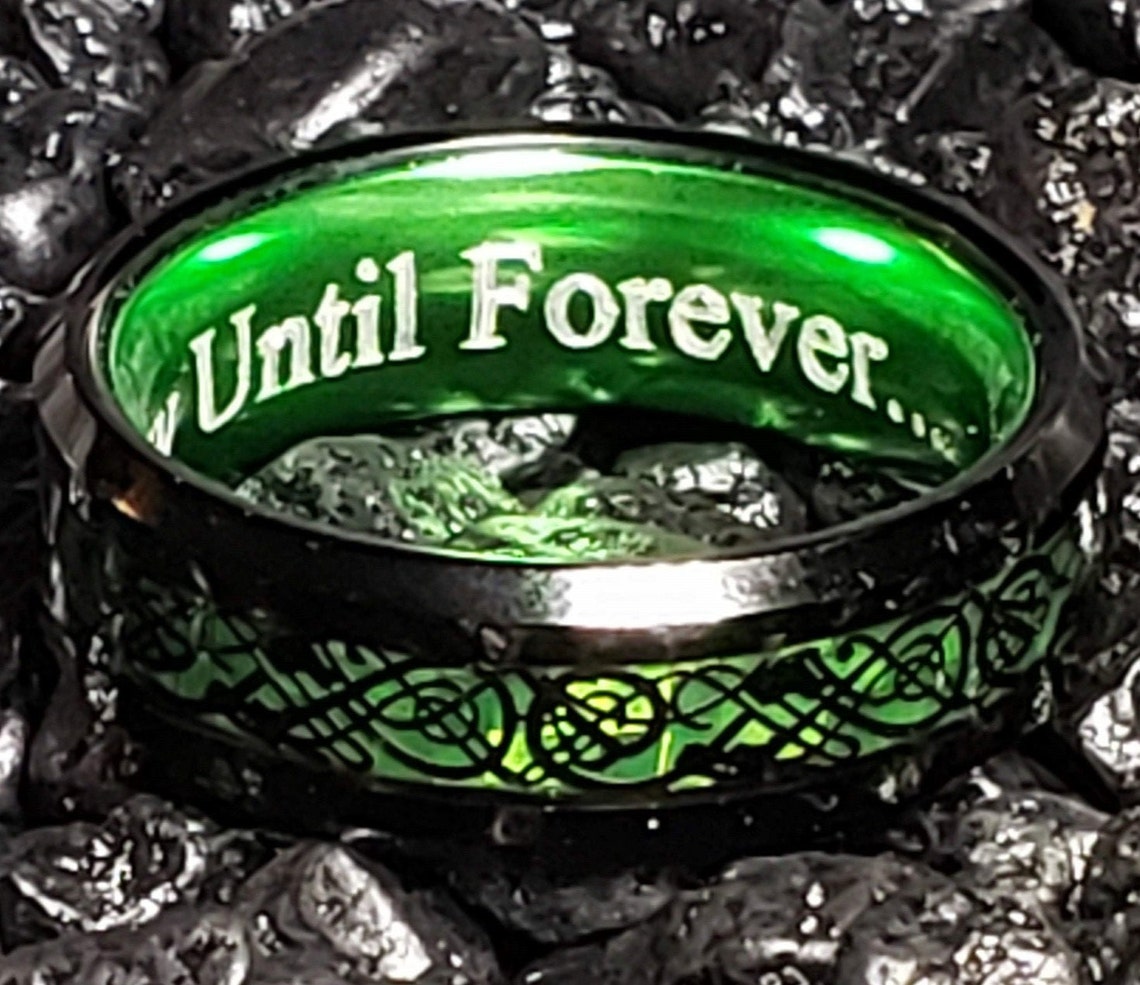 5mm Irish Green Carbon Fiber and Black Celtic Inlay Over Black - Etsy
