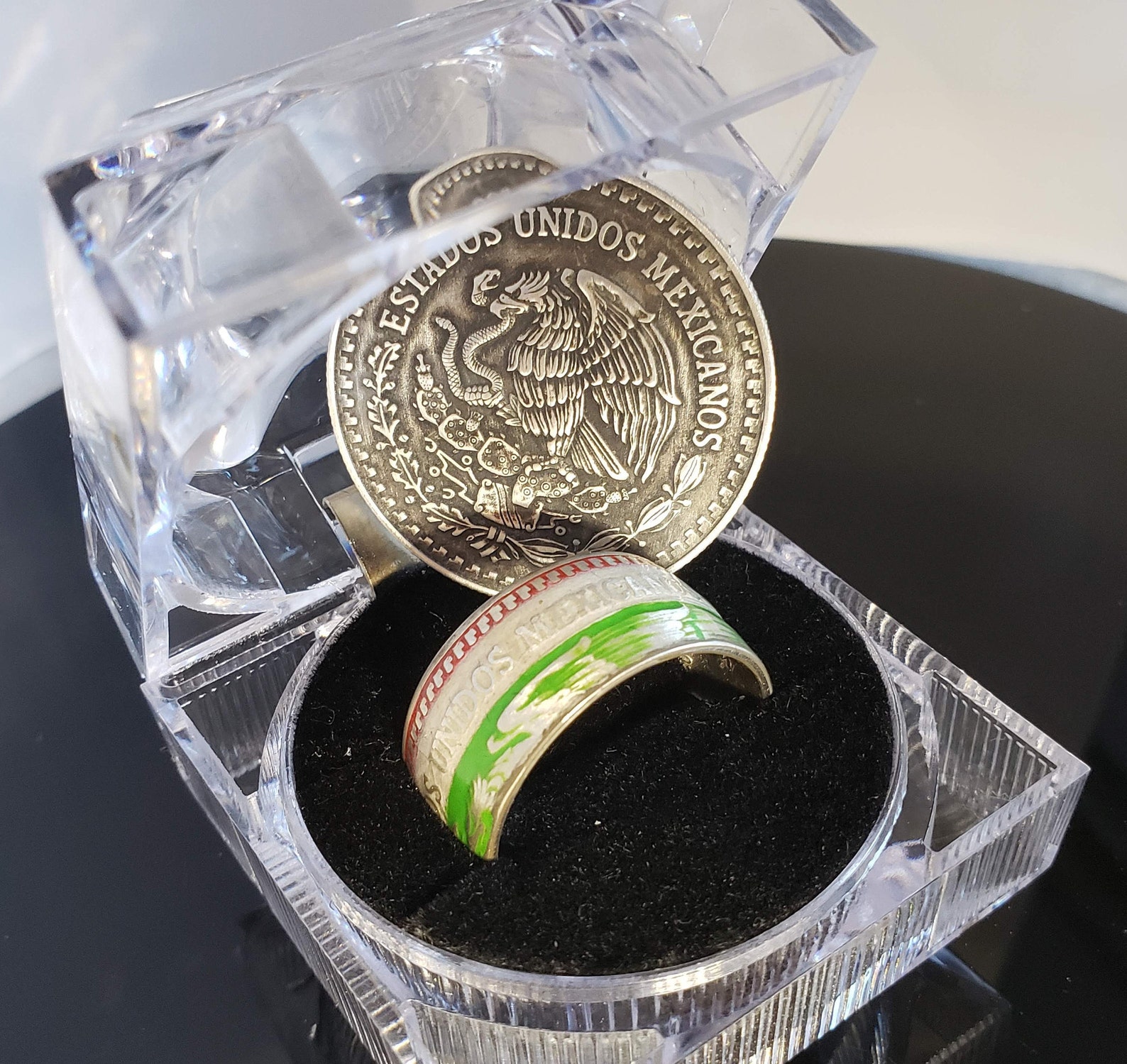 Estados Unidos Mexicanos "coin Ring" Mexican Pure Silver 1/2 Oz (half ...