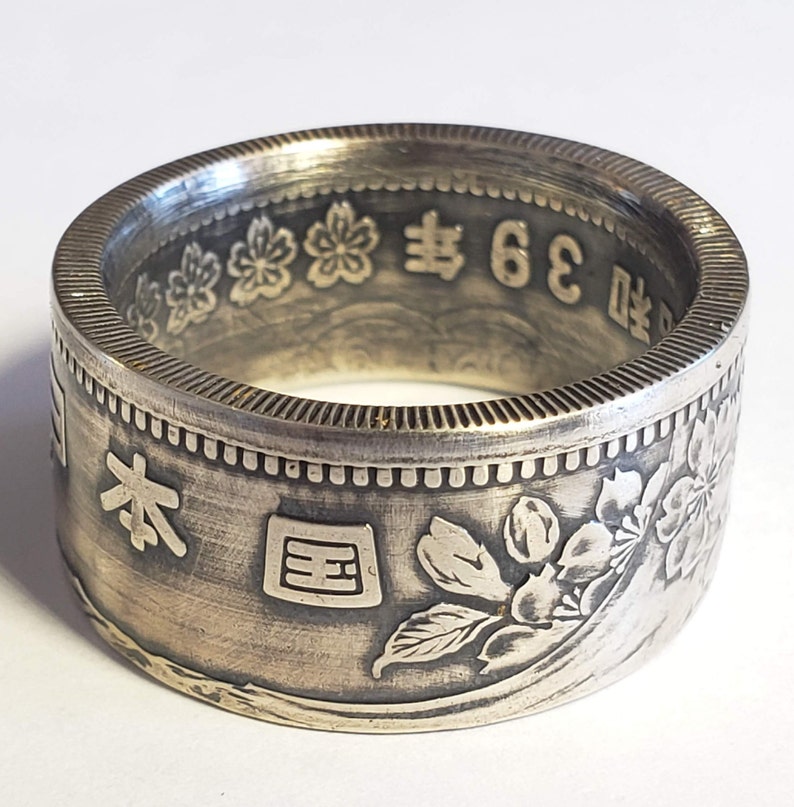 Japanese 1964 1000 Yen .925 Pure Silver Coin Ring tokyo - Etsy
