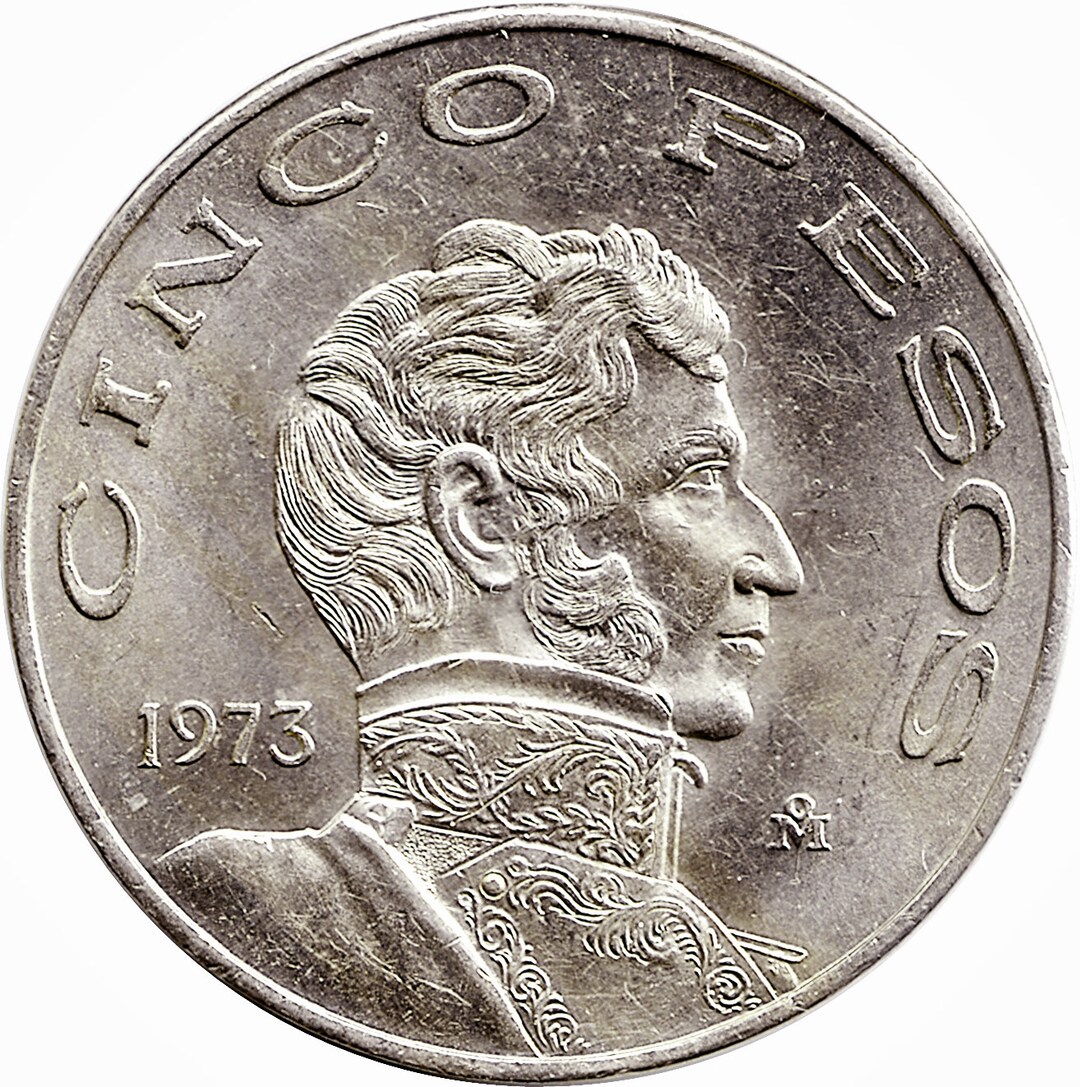 1971-78 Cinco Pesos Coin Ring (i'll Hand Make This Beautiful Coin Into ...