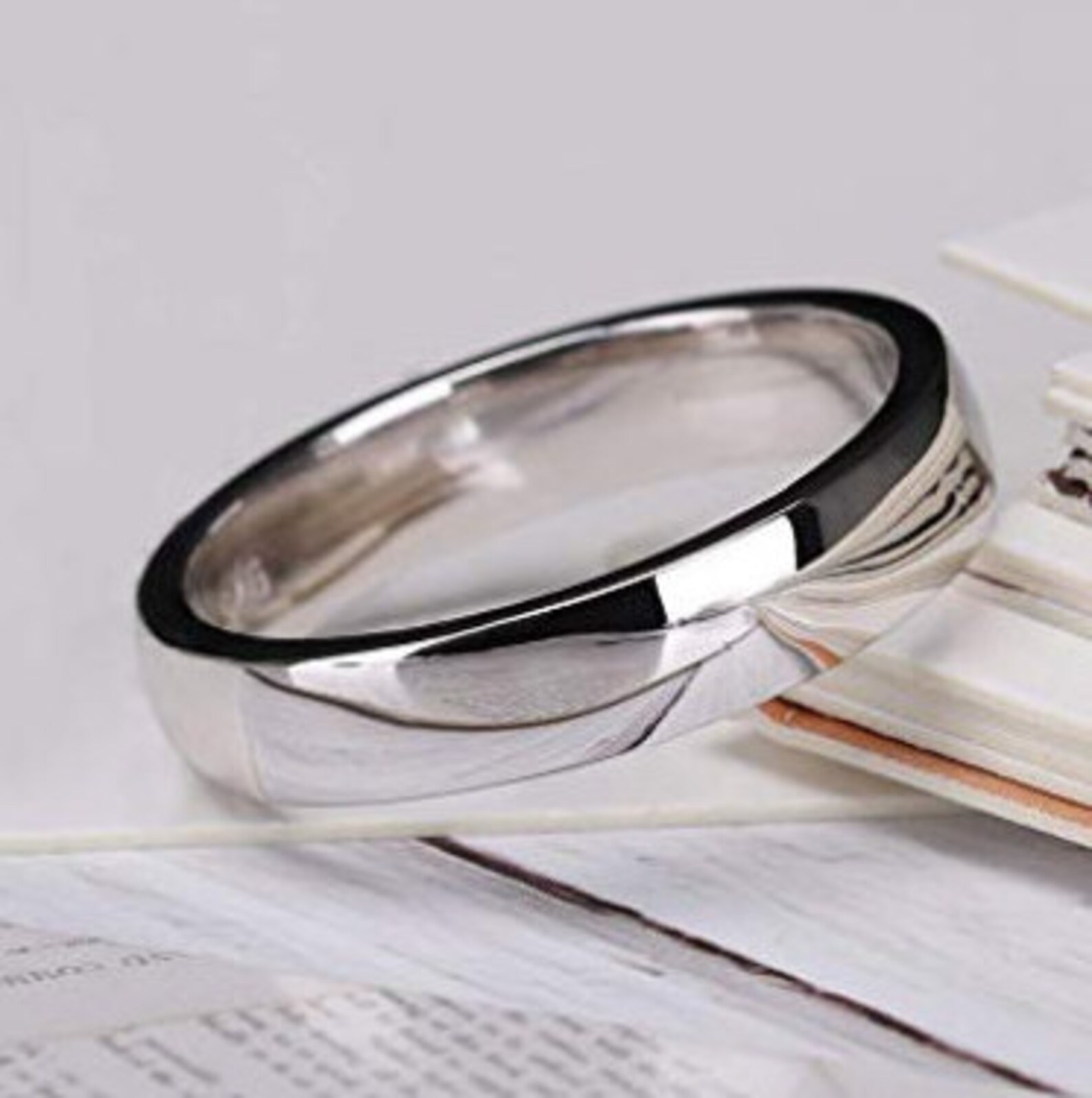 4mm Wide 925 Solid Sterling Silver Comfort Fit Polished Dome | Etsy