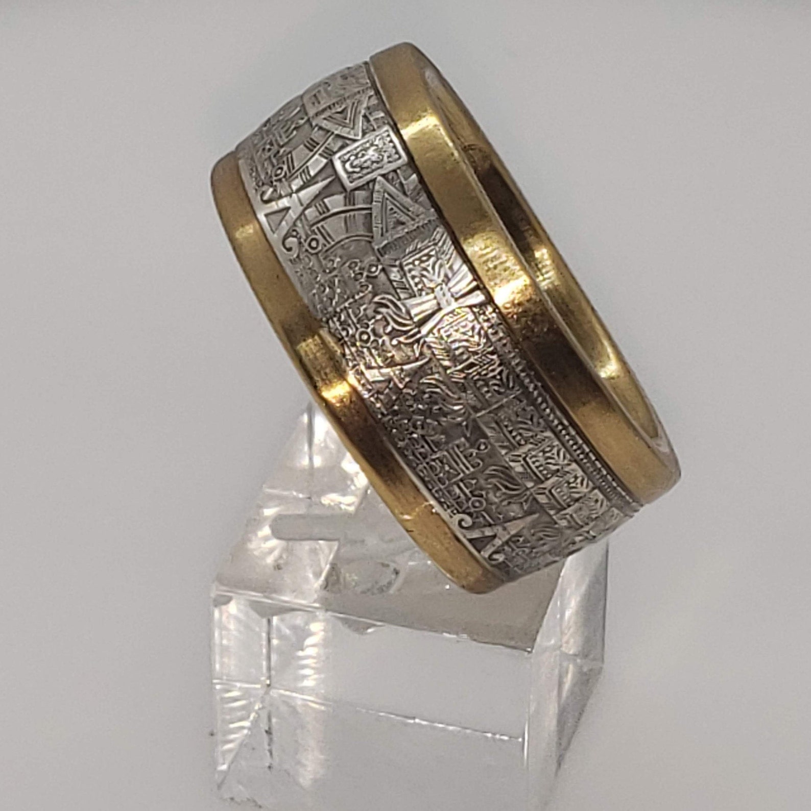 1oz 13mm Aztec Mayan Calendar 9999 Solid Silver Coin Ring - Etsy