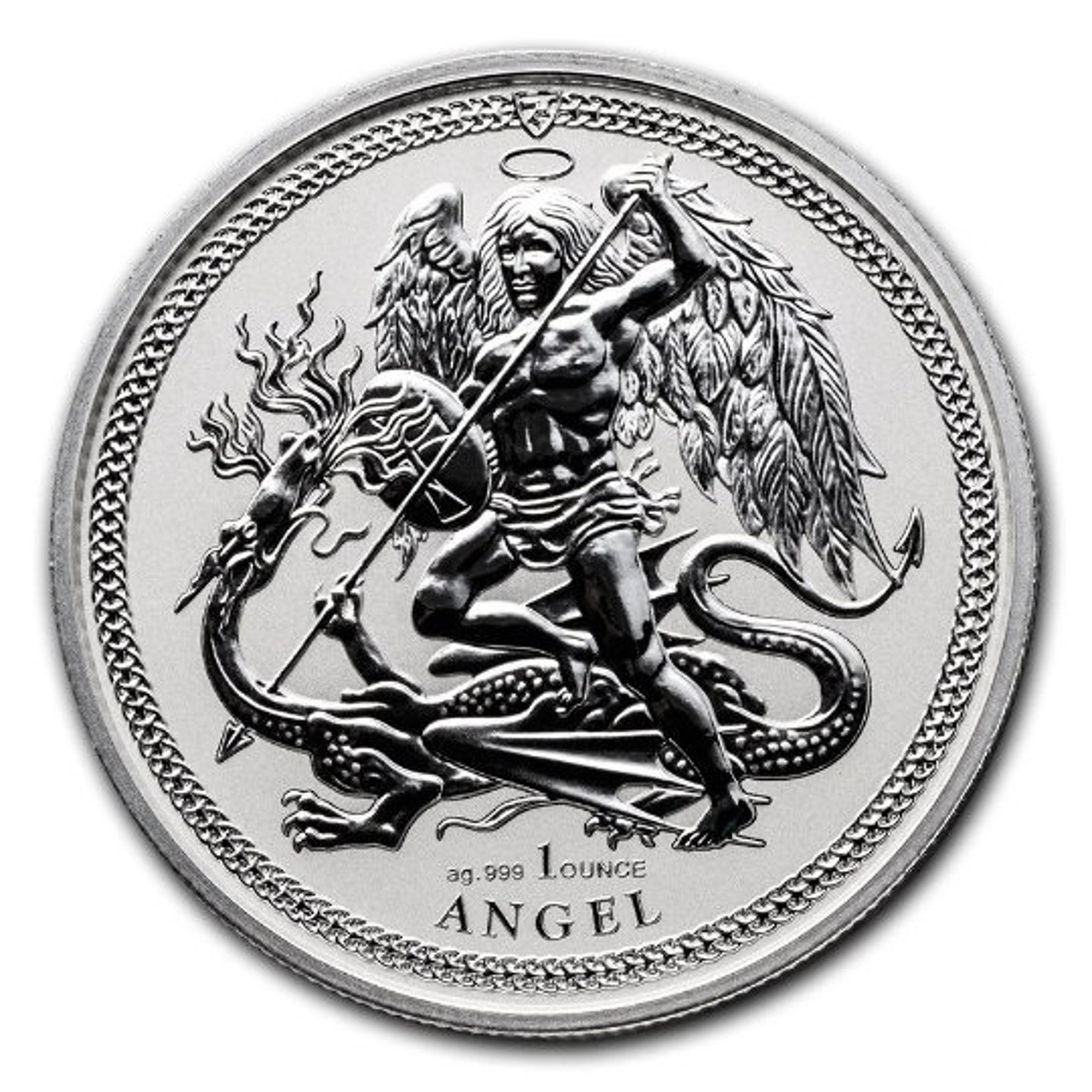 2018 Archangel Michael Slaying the Beast! (coin From Isle of Man) 1 ...