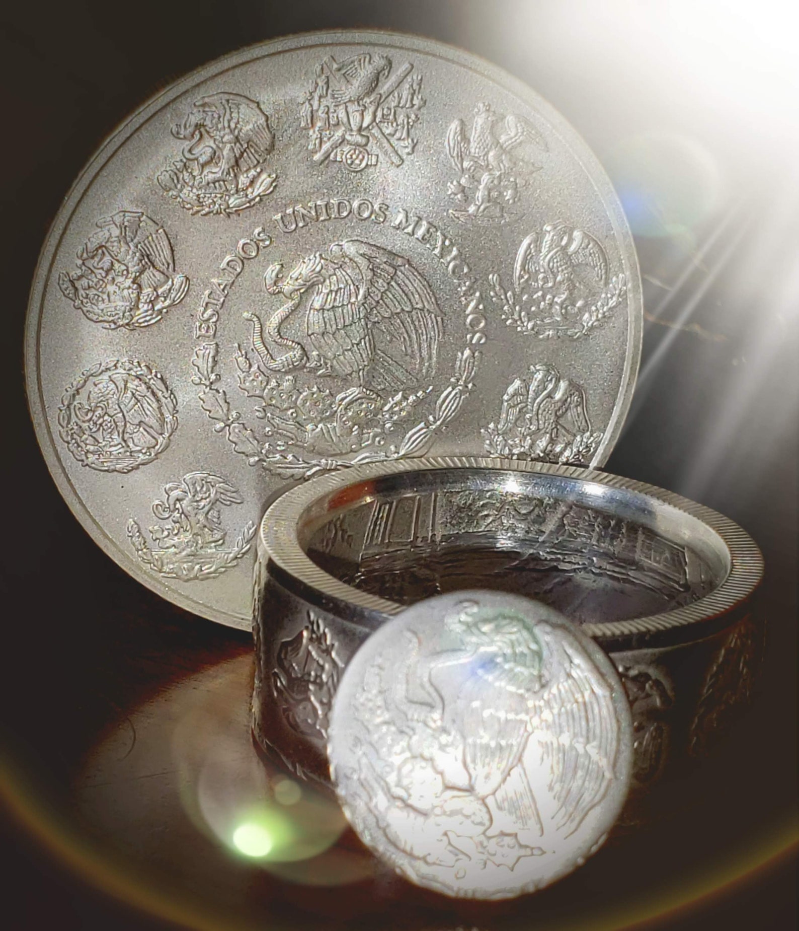 2000-2018 .999 Pure SILVER MEXICAN LIBERTAD - Hand-crafted Into a ...