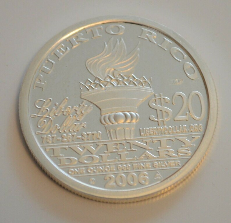 RARE 2006 Puerto Rico 20 Dollar 1oz Silver Coin Ring. mens - Etsy