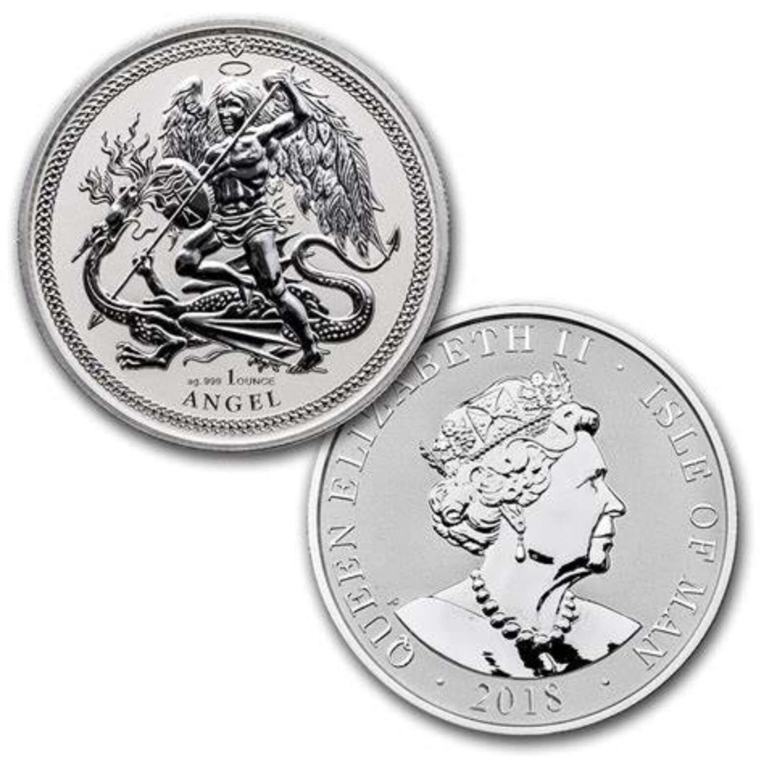 2018 Archangel Michael Slaying the Dragon Coin From Isle of - Etsy