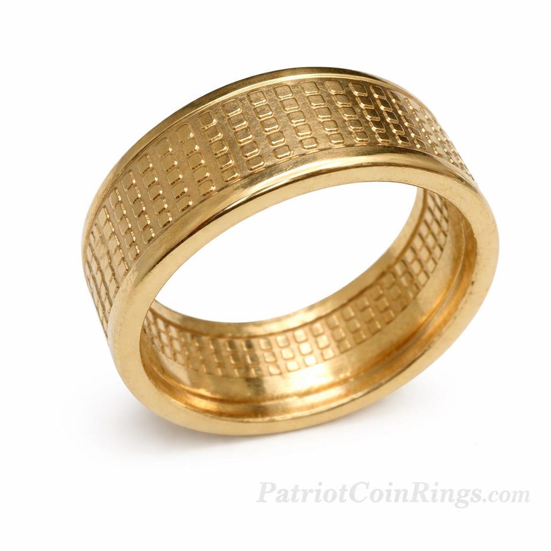 Geometric Radial Coin Ring (14K, 18K, or 24K Gold) Hand Forged From a ...