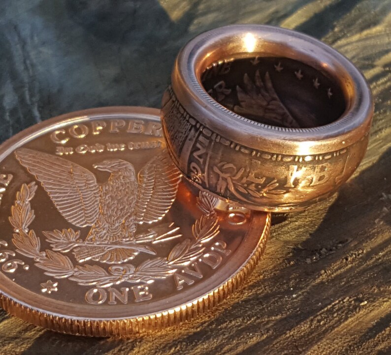 US Morgan Dollar Coin Ring made From Copper Round US Ring | Etsy