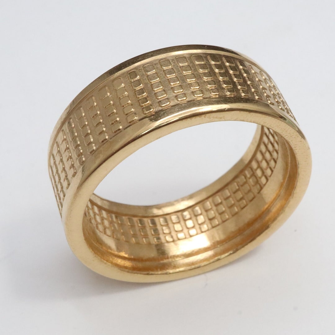 Geometric Radial Coin Ring (14K, 18K, or 24K Gold) Hand Forged From a ...