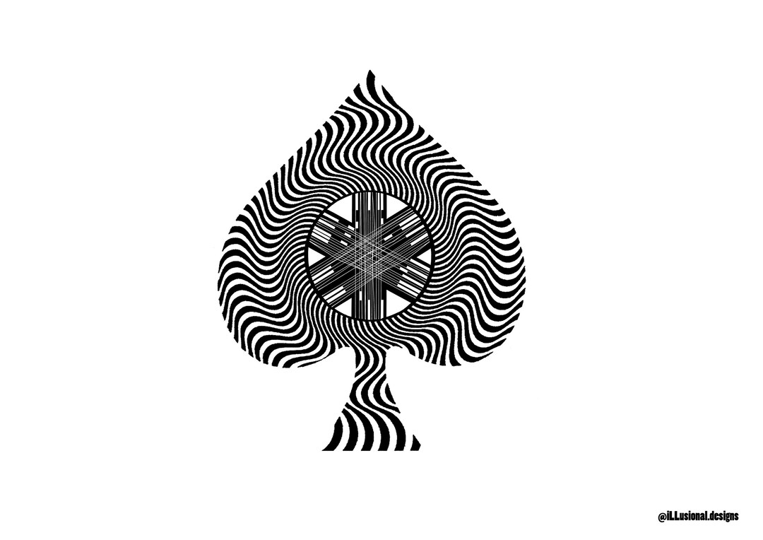 Hand Drawn Magic Spade Art Puzzle With a Hidden Inspirational Optical ...