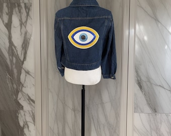 Evil Eye Denim Jacket petite - Etsy