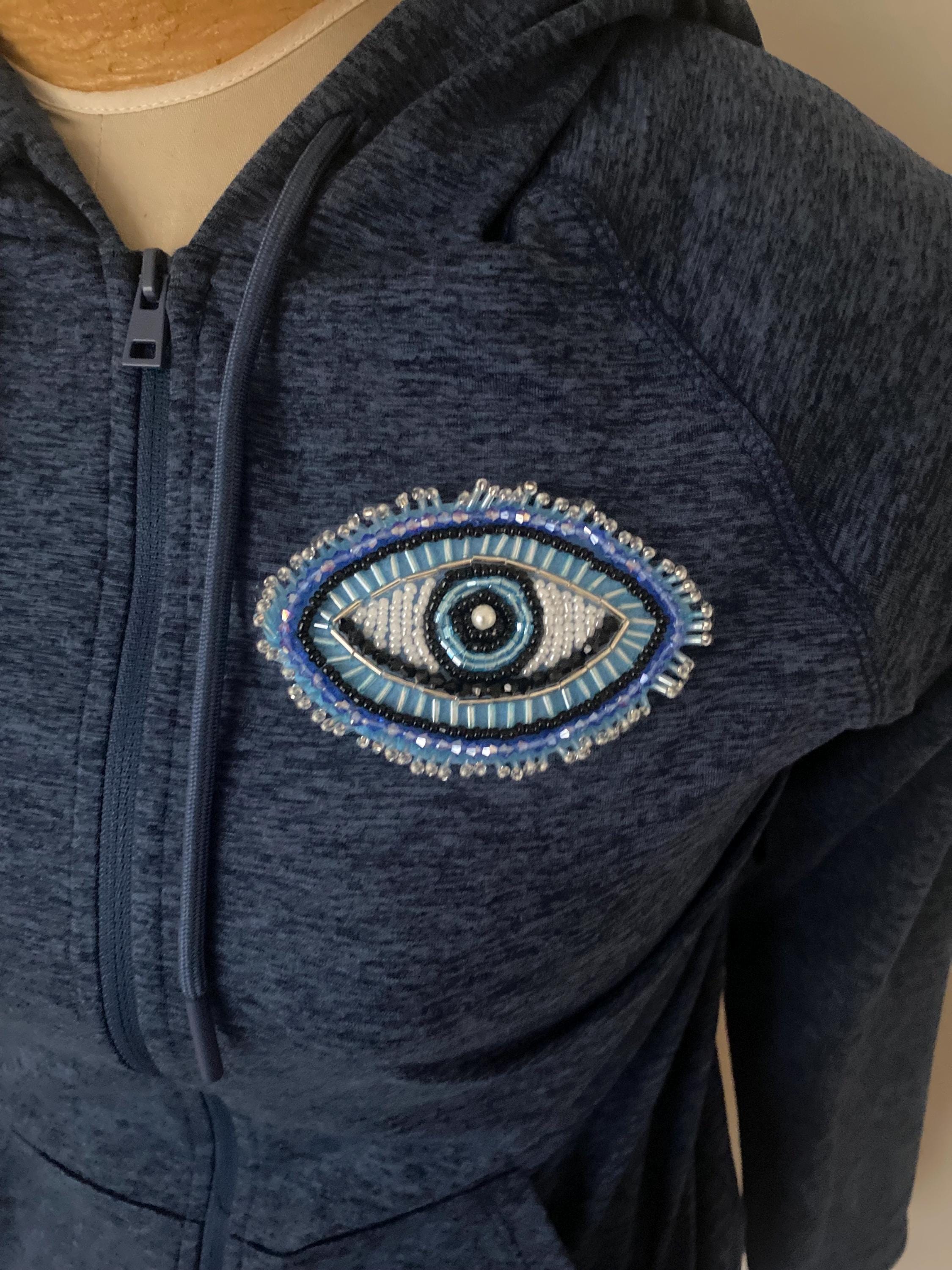 Lightweight Zip up Hoodie With Evil Eye - Etsy