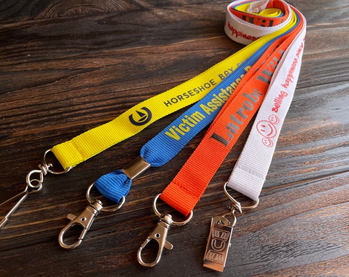 25 Personalized Lanyards 3/4 Polyester W/ Your Custom - Etsy
