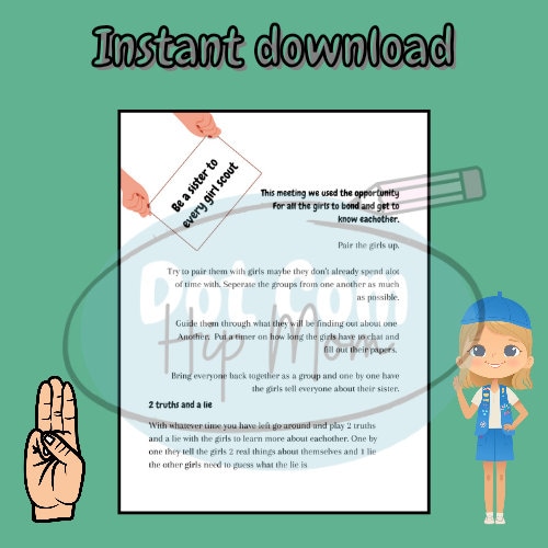 Girl Scout Daisy Be a Sister to All Girl Scouts Lesson Plan and Print ...