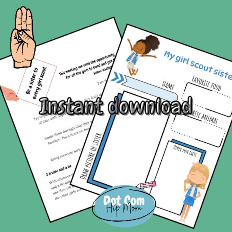 Girl Scout Daisy Be a Sister to All Girl Scouts Lesson Plan and Print ...