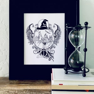 Harry Potter, Hogwarts, Zentangle, Art, Drawings, Pen and Ink, Black ...