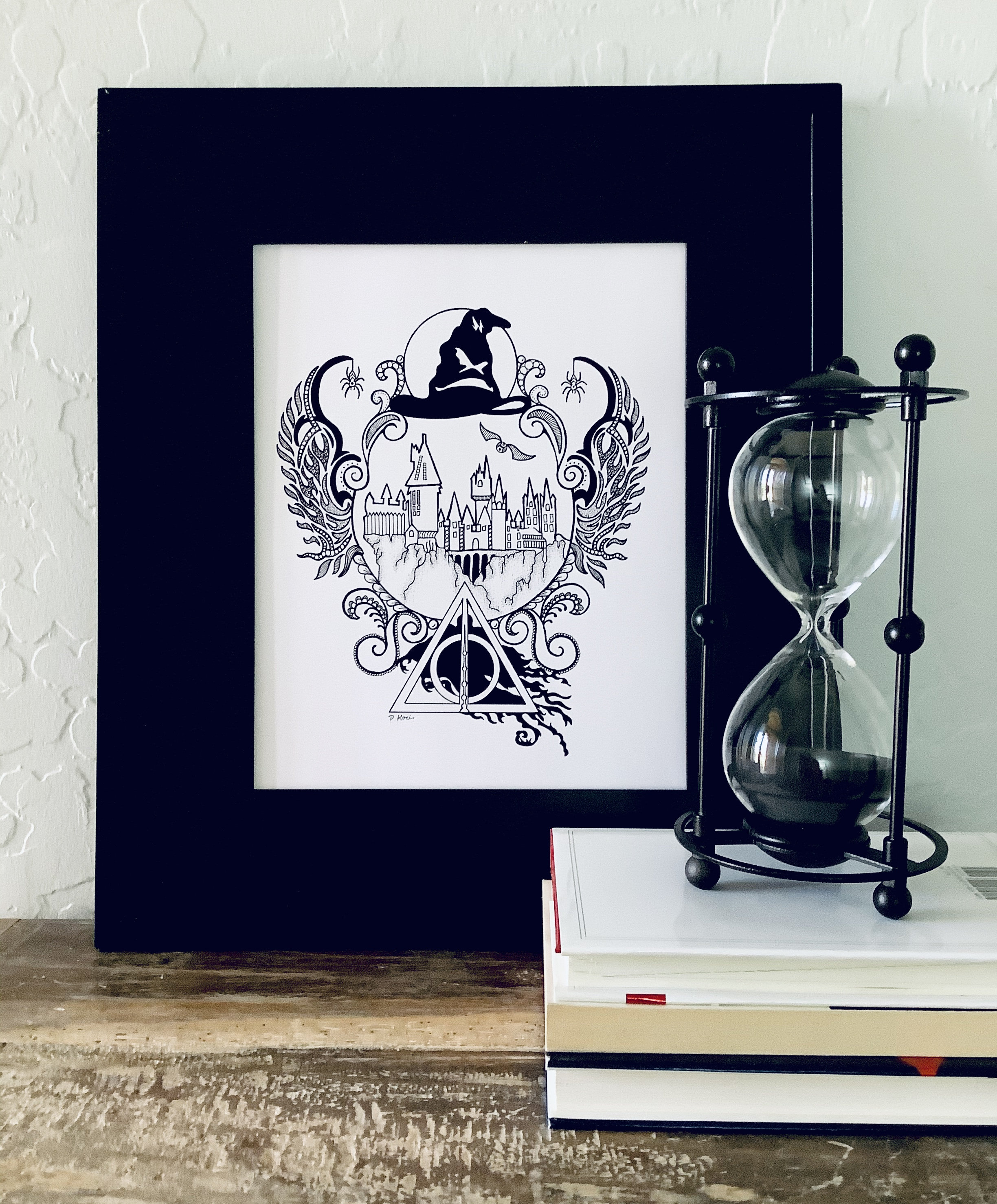 Harry Potter, Hogwarts, Zentangle, Art, Drawings, Pen and Ink, Black ...