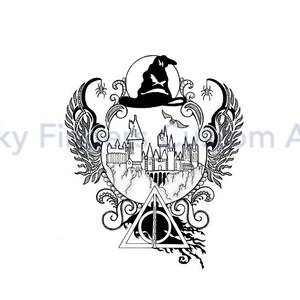 Harry Potter, Hogwarts, Zentangle, Art, Drawings, Pen and Ink, Black ...