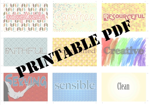 Strength Cards PDF Printable Cards 1 9 of 50 | Etsy