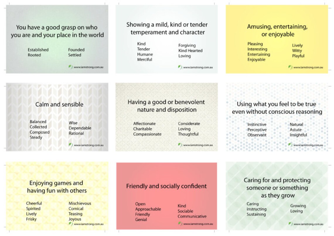 Strength Cards PDF Printable Cards 26 - 34 (of 50) - Etsy Australia